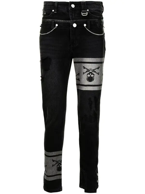 C2h4 X Mastermind Japan Skinny Jeans - Black | Editorialist