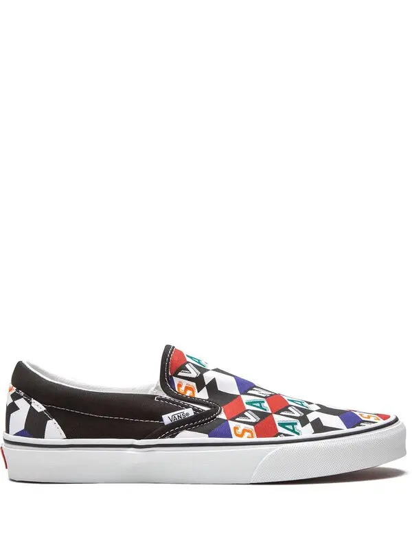 VANS Slip-on Checker Cube Sneakers - Black