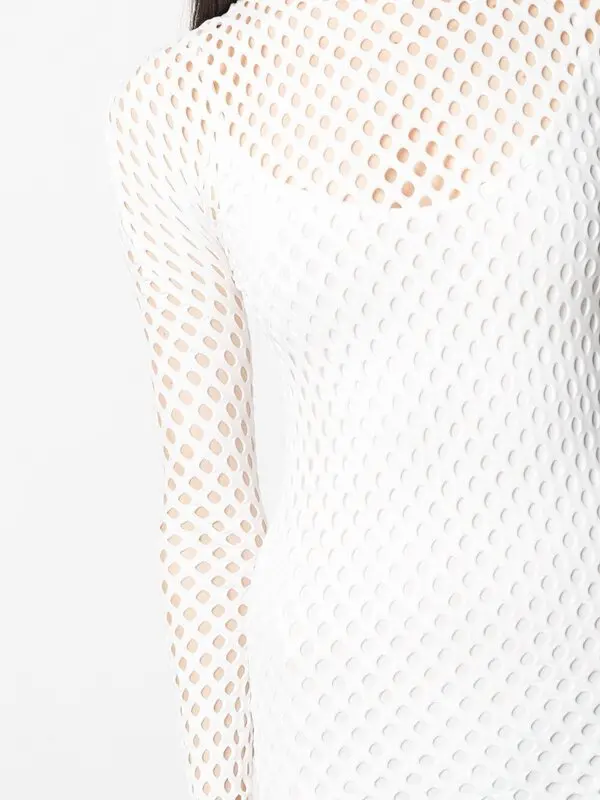 Philipp Plein Mesh-overlay Mini Dress - White