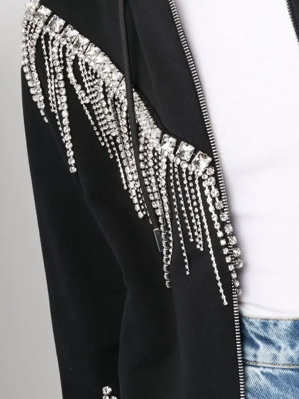 Philipp Plein Crystal-fringe Hooded Zip-up