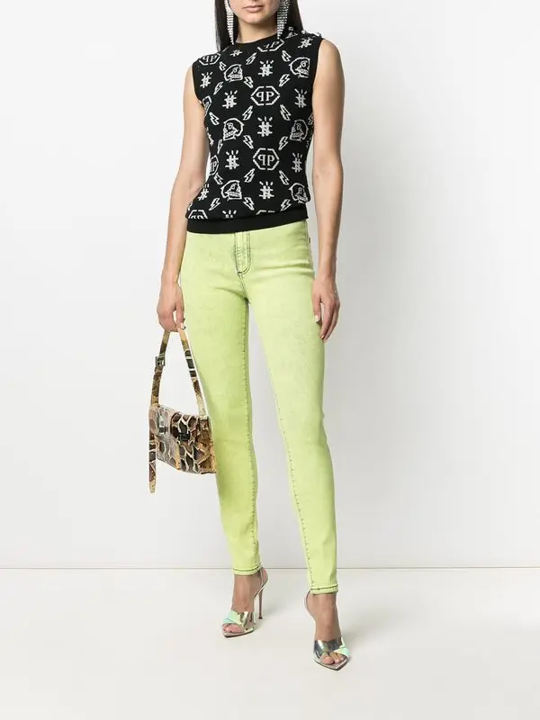 Philipp Plein Super High Waist Jeggings - Yellow