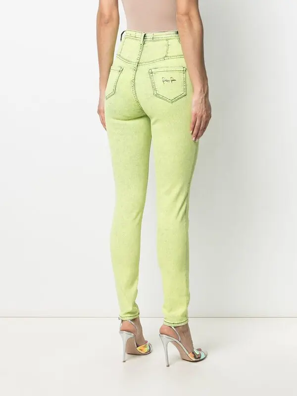 Philipp Plein Super High Waist Jeggings - Yellow