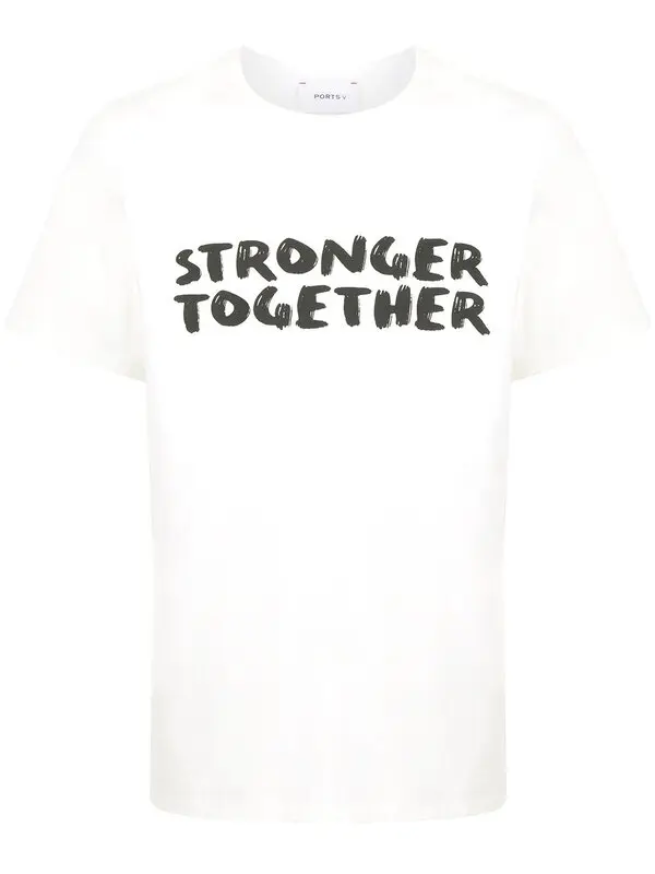 PORTS V Stronger Together Print T-shirt - White