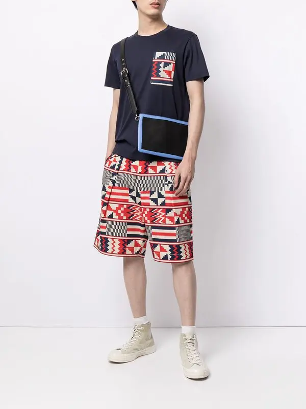 PORTS V Color-blocked Leather Shoulder Bag
