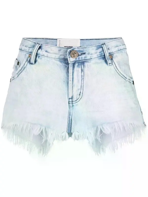 ONETEASPOON Florence Frayed-edge Denim Shorts - Blue