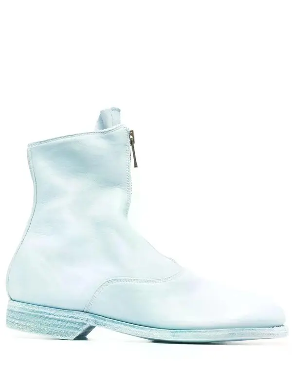 Guidi Leather Zipped Boots - Blue