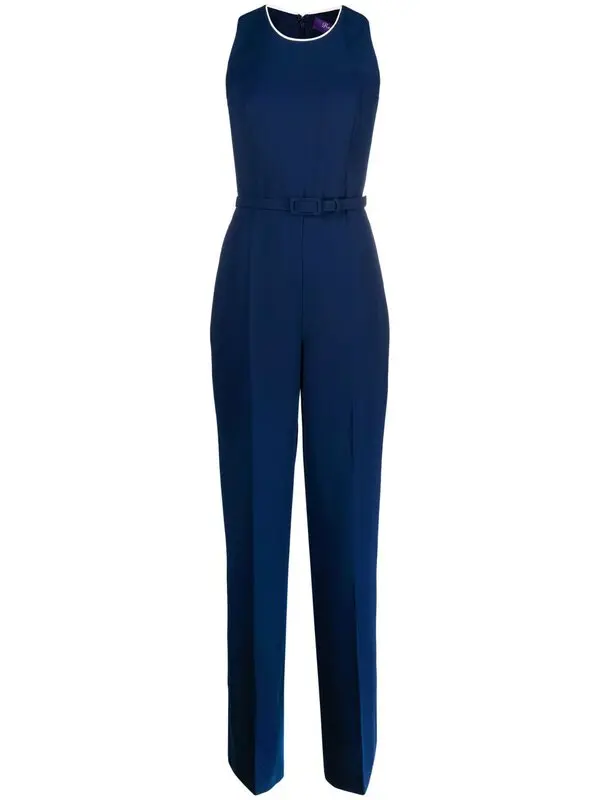 Ralph Lauren Belted Racerback Jumpsuit - Blue