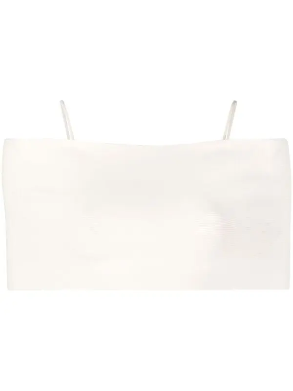 AMBUSH Cold-shoulder Cropped Top - Neutrals