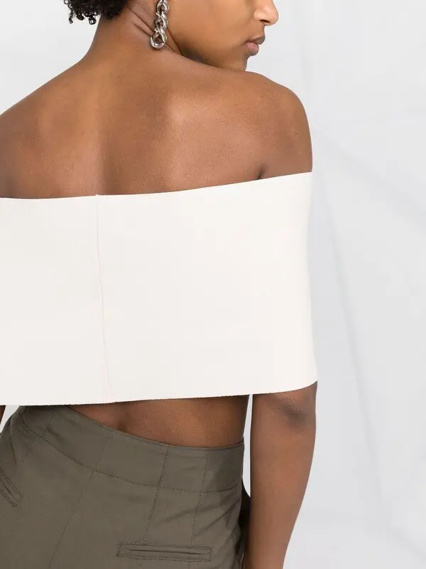 AMBUSH Cold-shoulder Cropped Top - Neutrals