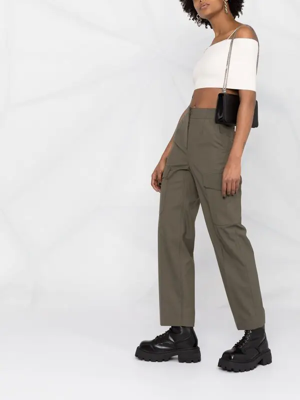 AMBUSH Cold-shoulder Cropped Top - Neutrals