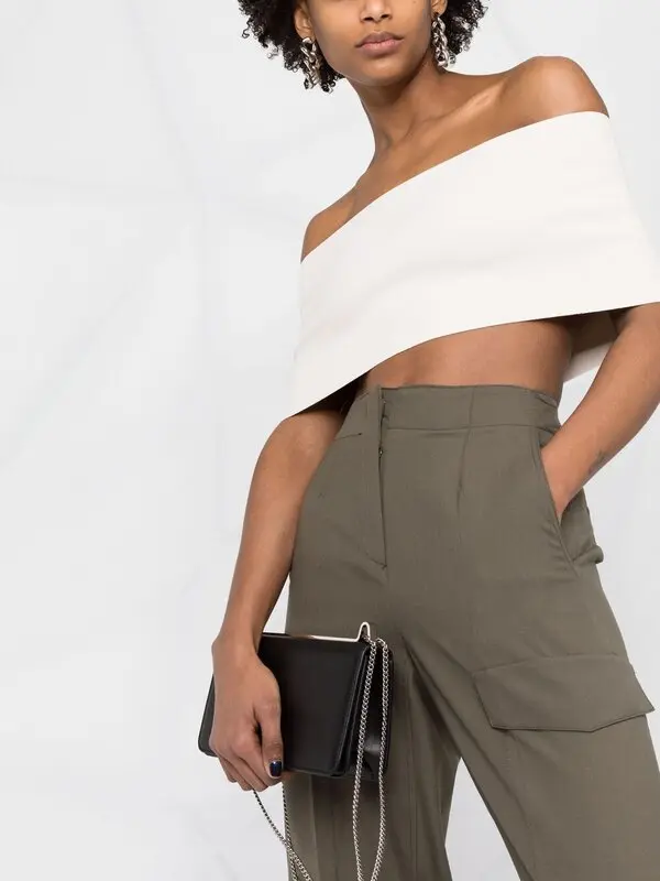 AMBUSH Cold-shoulder Cropped Top - Neutrals