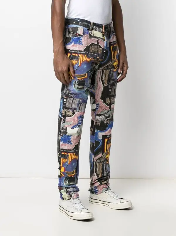 DIESEL® Graphic Print Cotton Jeans