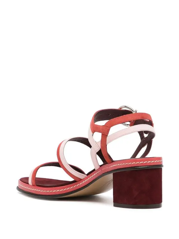 FERRAGAMO Maloy Suede Sandals - Red