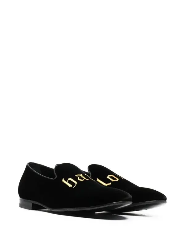 Philipp Plein Embroidered Velvet Loafers