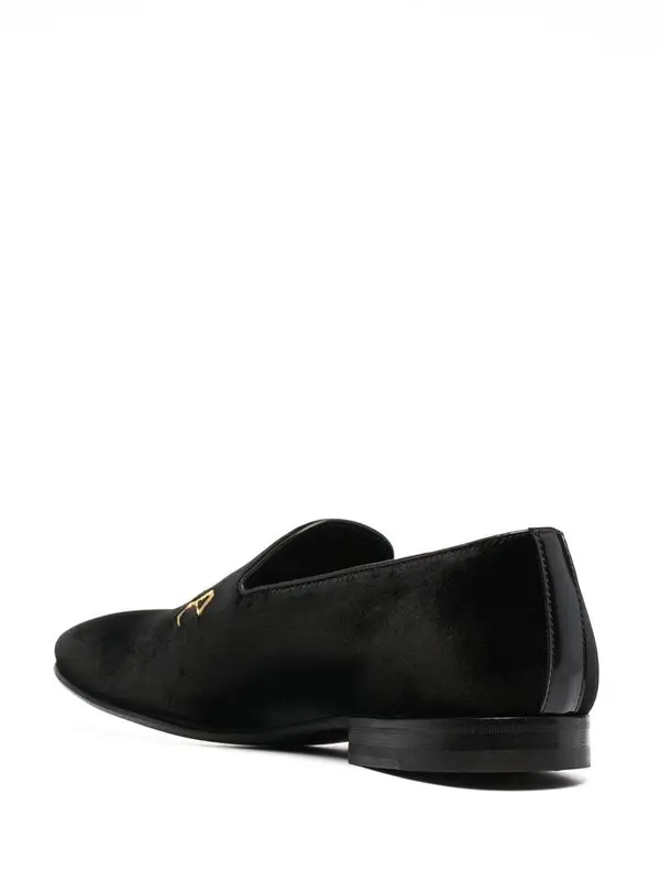 Philipp Plein Embroidered Velvet Loafers