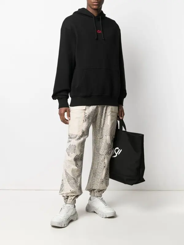 424 Logo Embroidered Cotton Hoodie - Black