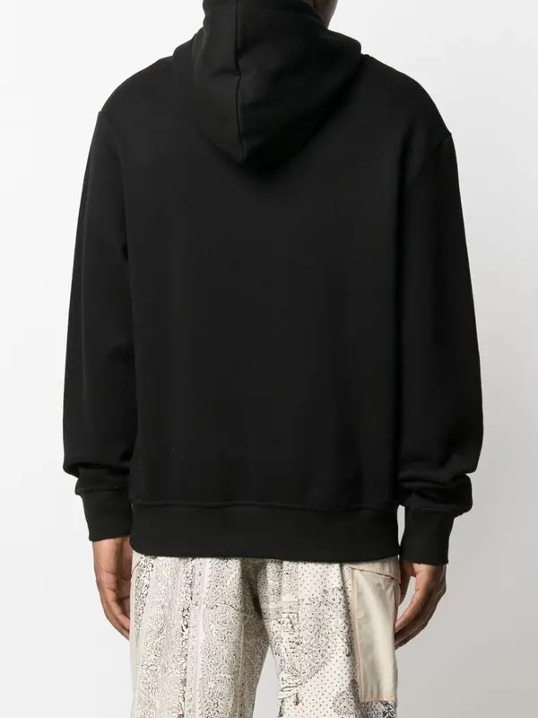 424 Logo Embroidered Cotton Hoodie - Black