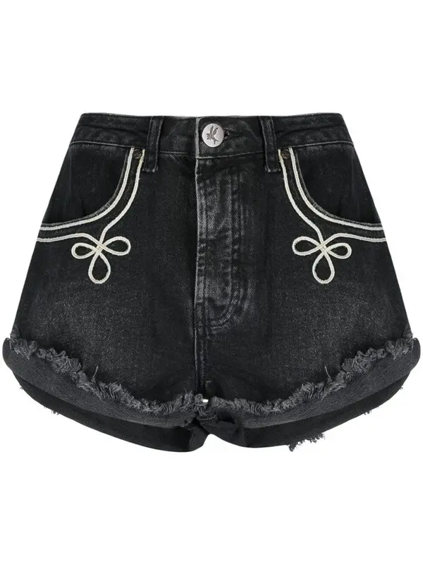 ONETEASPOON Frayed-edge Denim Shorts