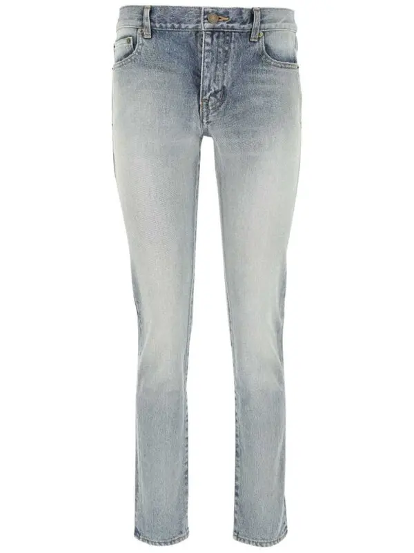 Saint Laurent Mid-rise Straight-leg Jeans With Distressed Effect