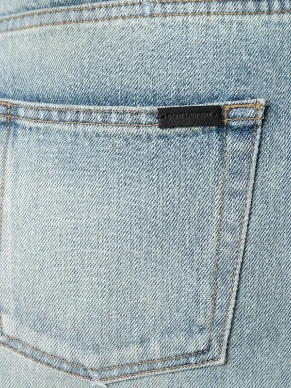 Saint Laurent Mid-rise Straight-leg Jeans With Distressed Effect