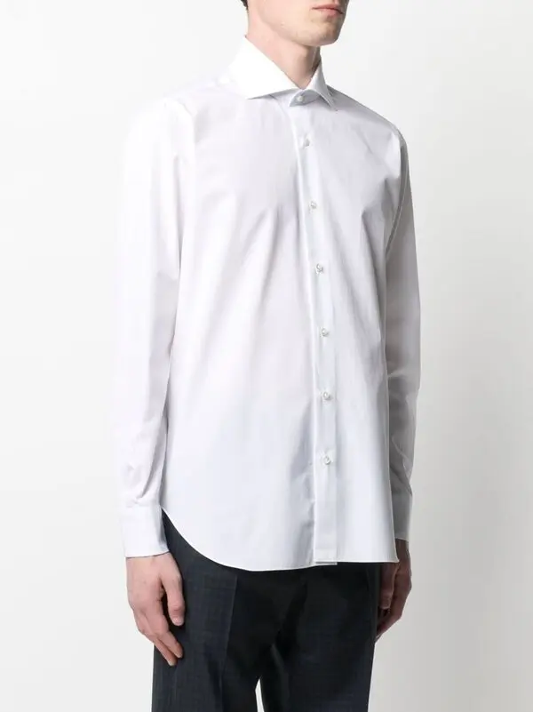 BARBA NAPOLI Spread Collar Shirt - White
