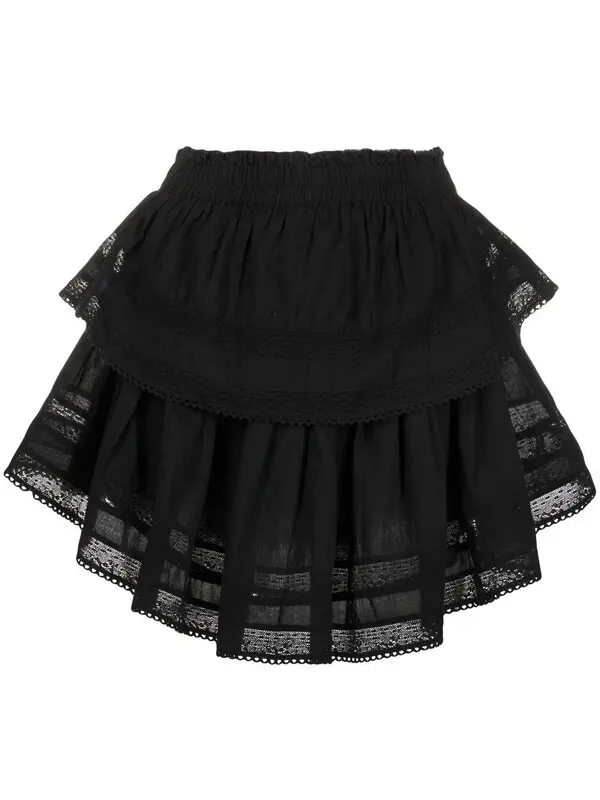 LoveShackFancy Ruffled Cotton Mini Skirt