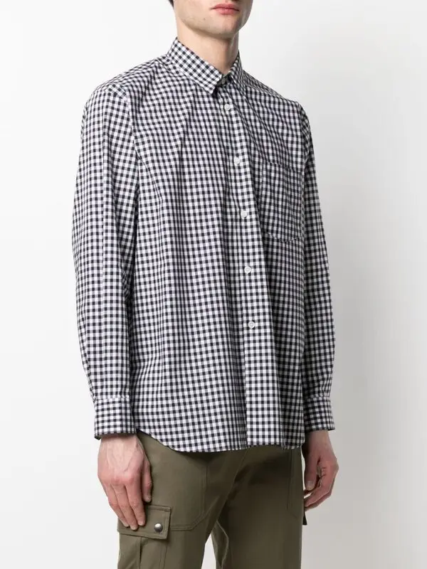 Comme Des Garçons Gingham-check Print Cotton Shirt - Black