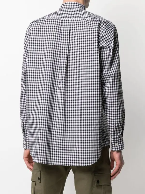 Comme Des Garçons Gingham-check Print Cotton Shirt - Black