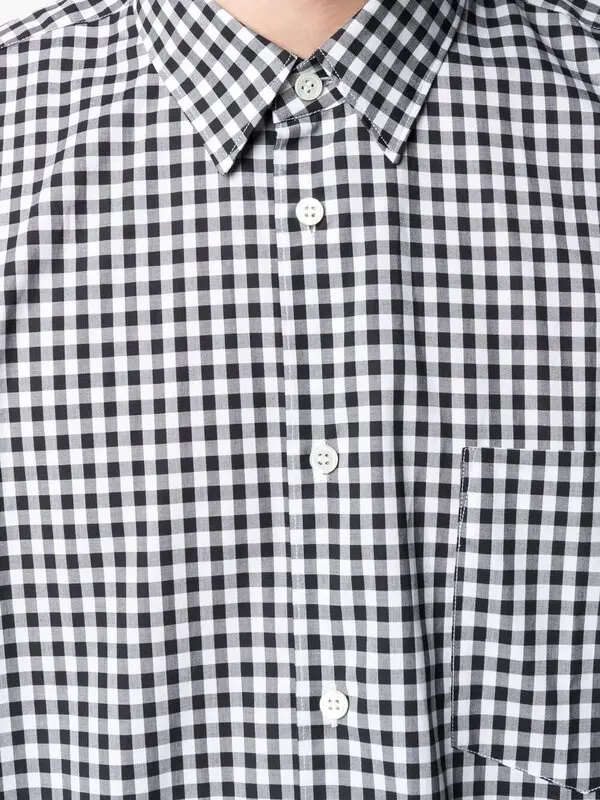 Comme Des Garçons Gingham-check Print Cotton Shirt - Black