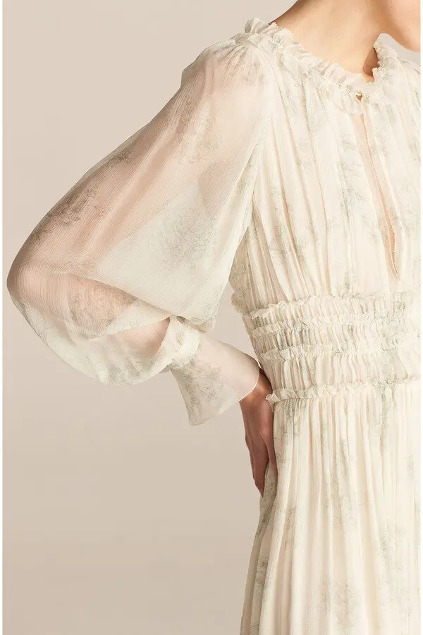 cream cord lace bow midi dress Baltic Born Womens Clarisa Lace Midi Dress | Vintage Cream