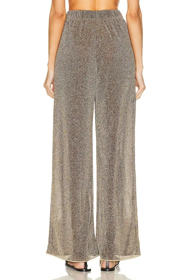Oseree Lumiere Metallic Knit Pant - Sand