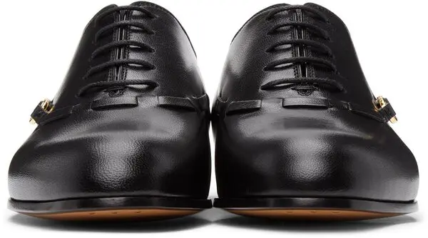 Gucci Black Quentin Lace-Up Derbys - 1000 Nero | Editorialist display picture 2