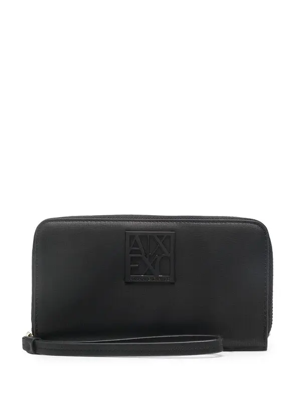 Armani Exchange Logo-plaque Zip-up Purse - Black