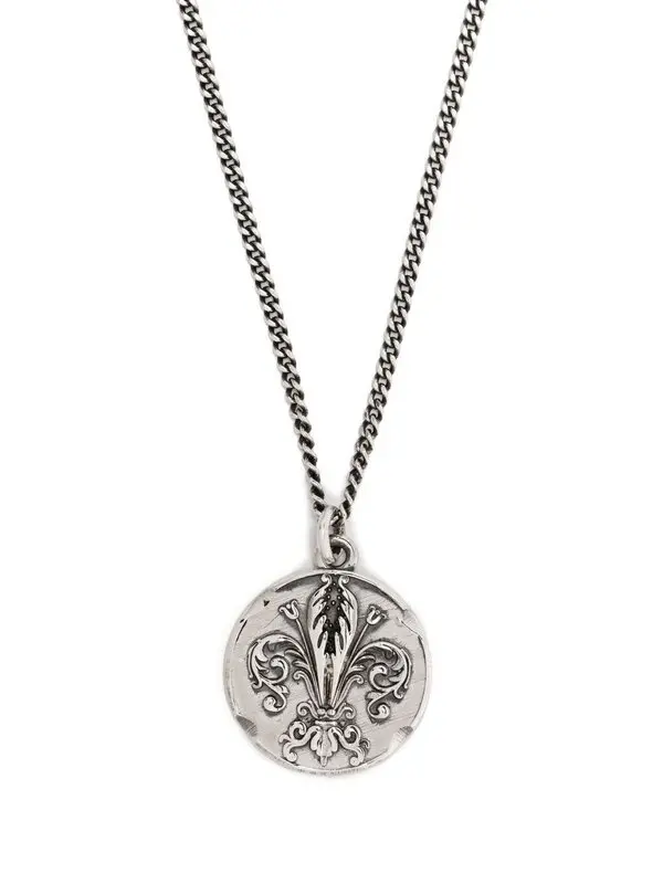 Emanuele Bicocchi Lily Coin Pendant Necklace - Silver