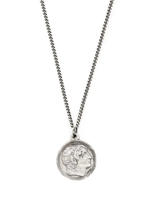 Emanuele Bicocchi Ceasar Coin Pendant Necklace - Silver