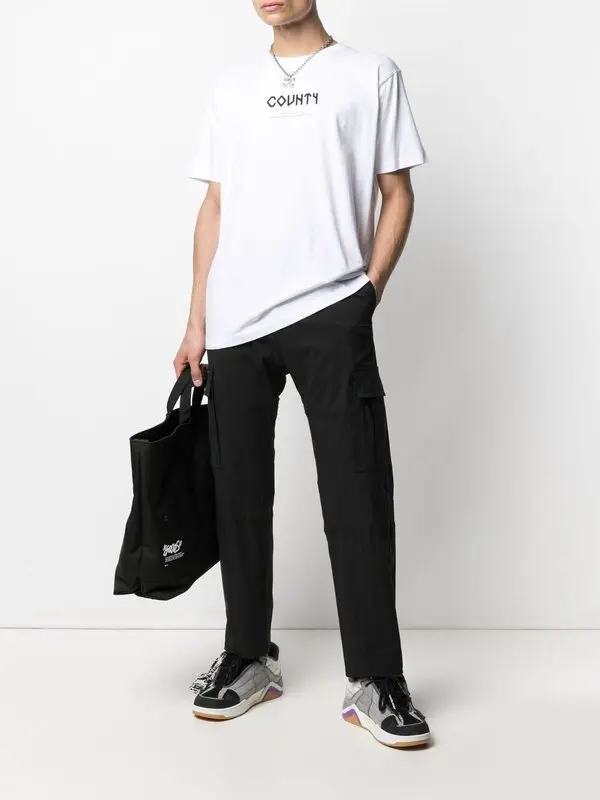 COUNTY OF MILAN Straight-leg Cargo Trousers - Black