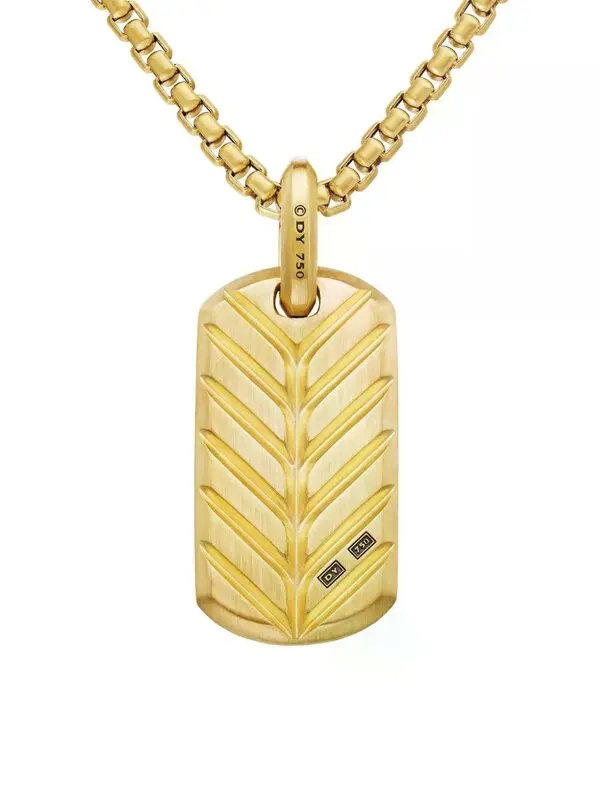 David Yurman 18kt Yellow And Onyx Chevron Tag - Gold