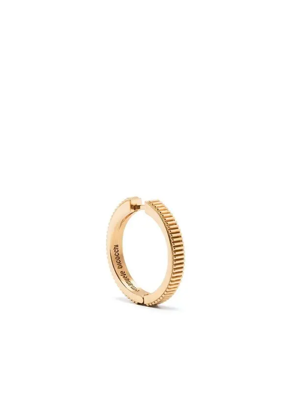 Emanuele Bicocchi Striped Hoop Earring - Gold