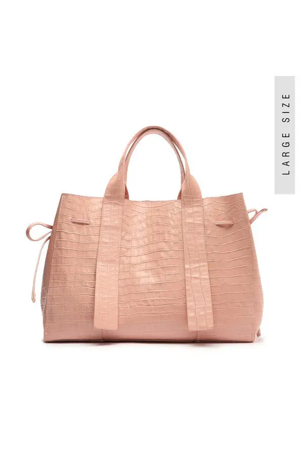 Schutz Maxi Crocodile-embossed Leather Bag