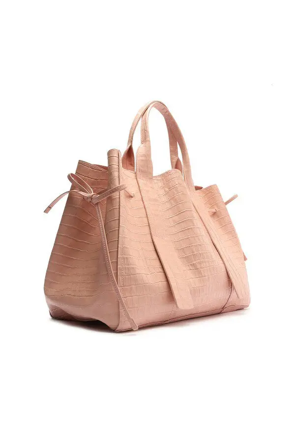 Schutz Maxi Crocodile-embossed Leather Bag