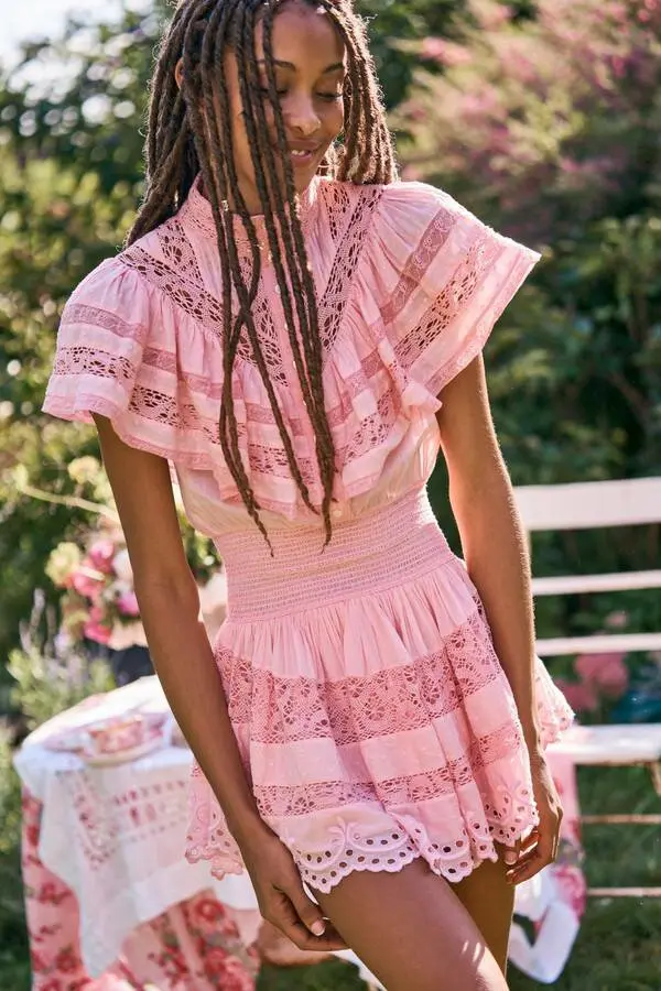 Loveshackfancy Clay Mini Dress In Pink - 40% Off | Editorialist