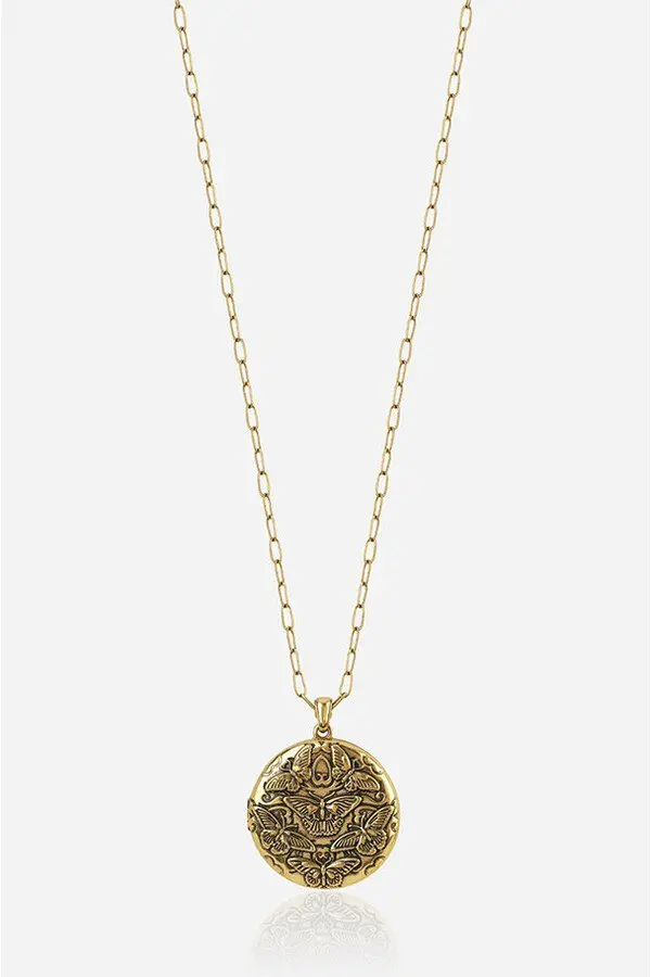 Johnny Was Butterfly Locket Necklace