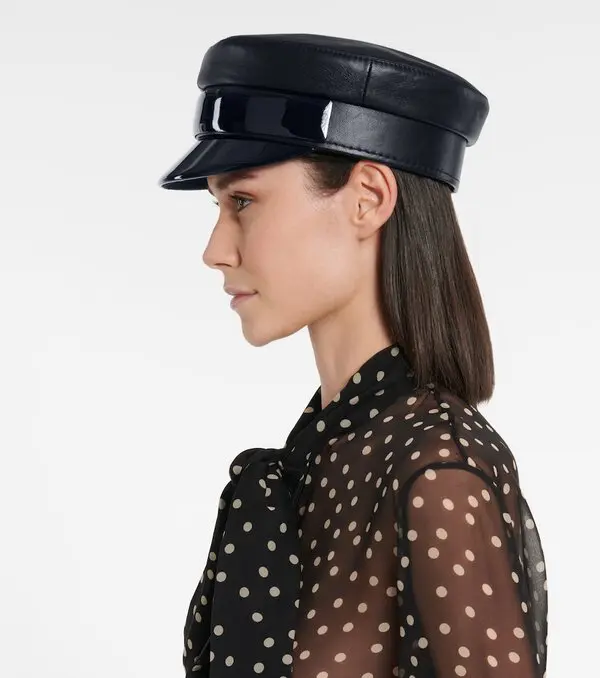 Ruslan Baginskiy Leather Baker Boy Cap