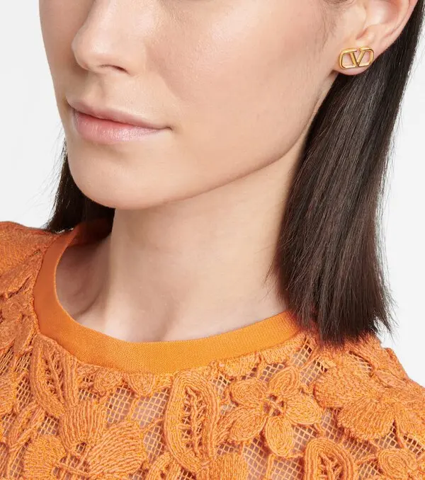 Valentino Garavani Vlogo Stud Earrings - Gold
