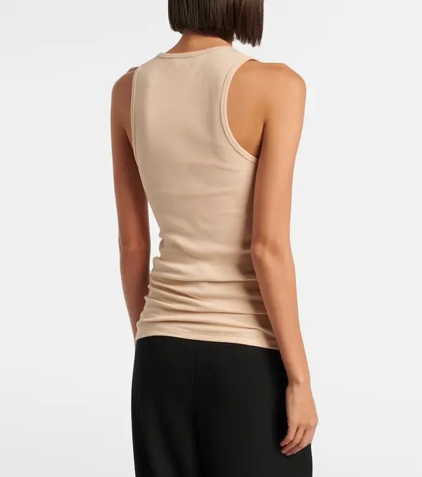 Wardrobe.NYC Ribbed Cotton Tank Top - Beige