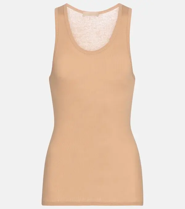 Wardrobe.NYC Ribbed Cotton Tank Top - Beige