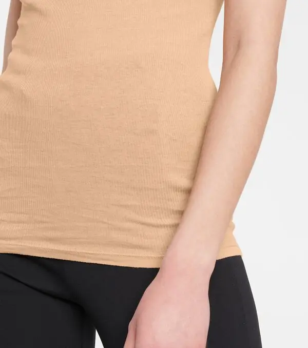 Wardrobe.NYC Ribbed Cotton Tank Top - Beige