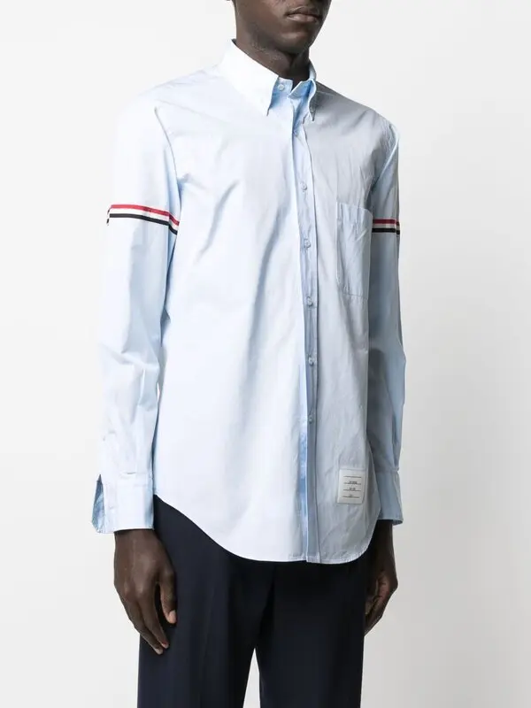 Thom Browne Poplin Rwb Armband Shirt - Blue