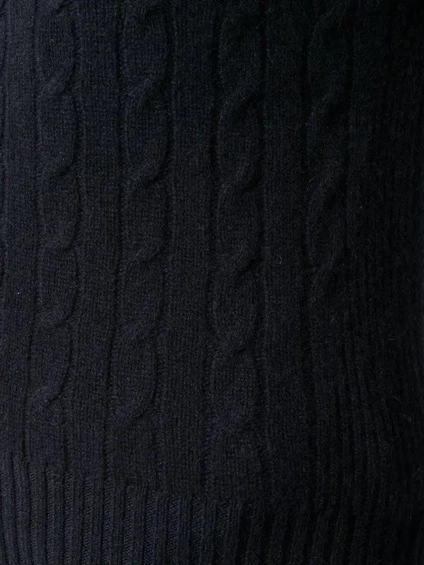 N.peal V-neck Cable Knit Cardigan - Blue