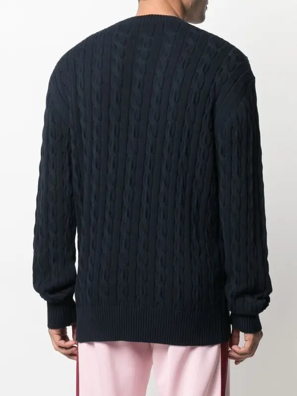 Palm Angels Pirate Bear Cable-knit Jumper
